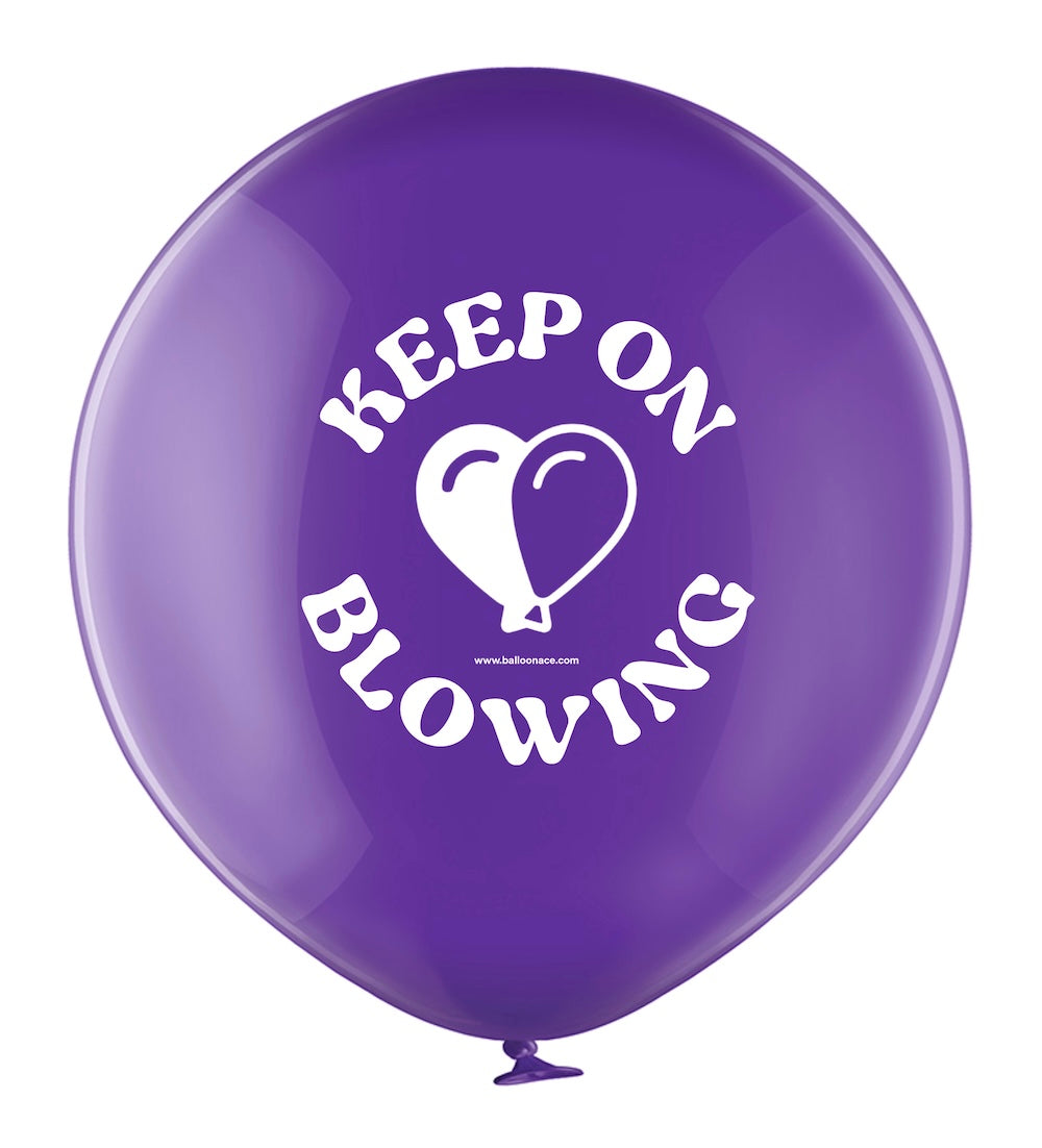 Balloon Ace "Keep On Blowing" logo (Belbal) 17" round crystal balloons