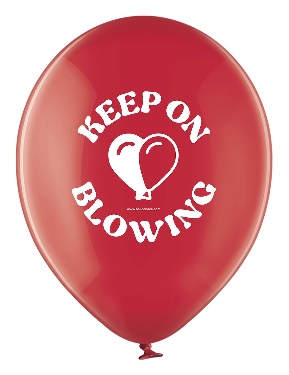 Balloon Ace "Keep On Blowing" logo (Belbal) 14" round crystal balloons