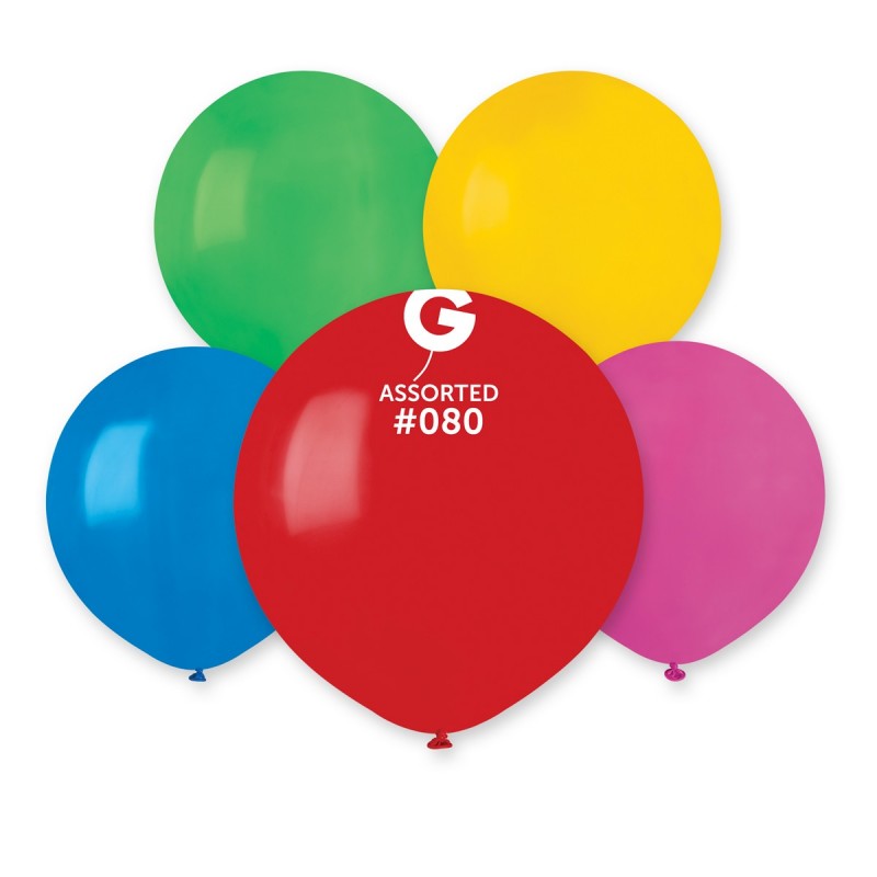Gemar 19" round assorted balloons in classic assortment (25 bag ...